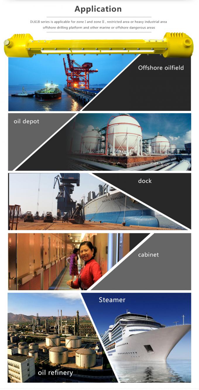 80W Atex Approved LED Explosion Proof Light For Marine Offshore Platform